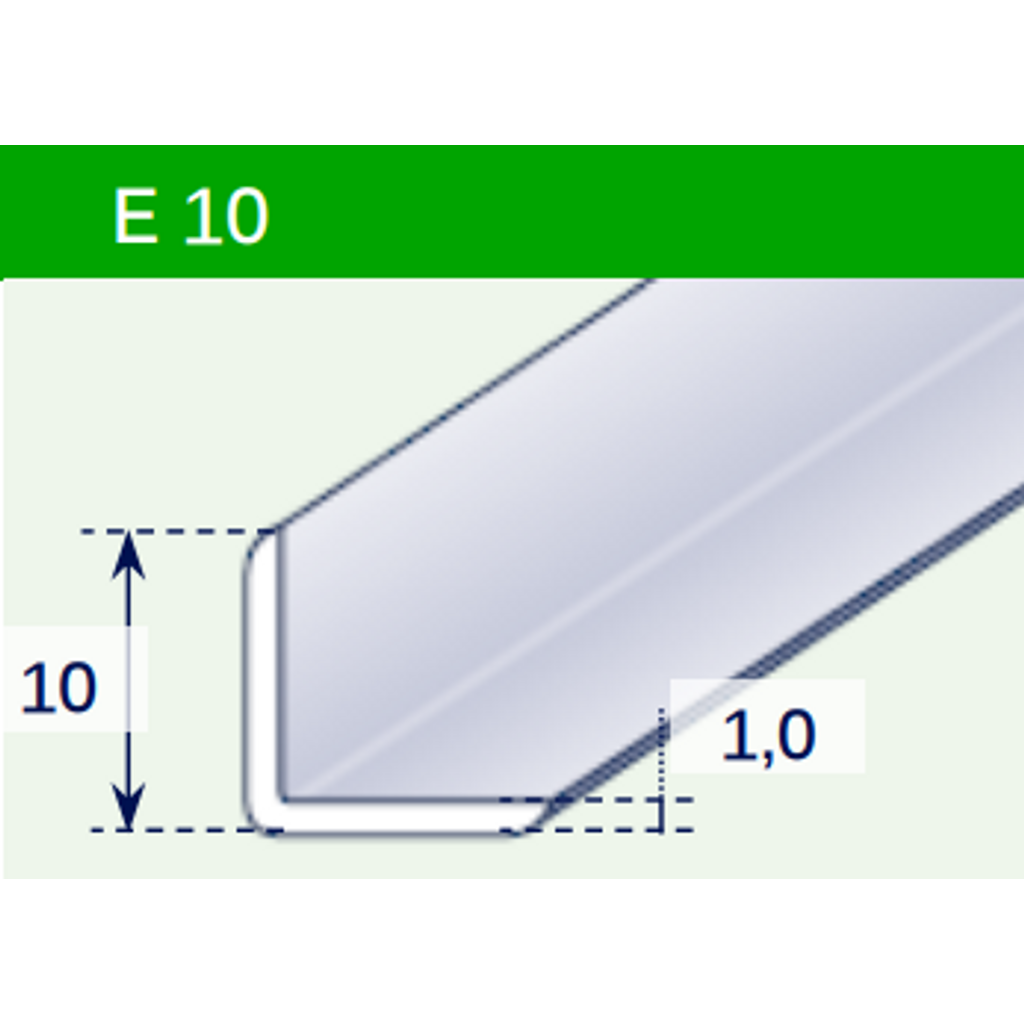 Beltéri falburkolat kiegészítő profilok L-profil - 10x10 mm - fehér