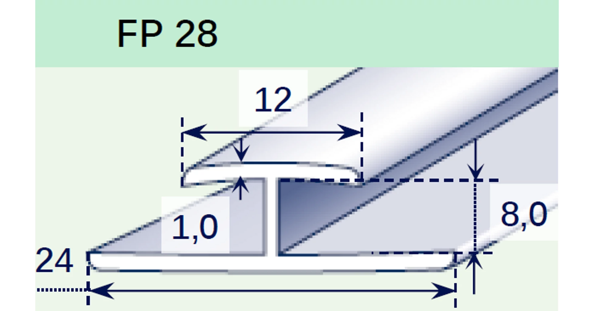 Fehér műanyag toldóprofil FP28 – Panel toldás